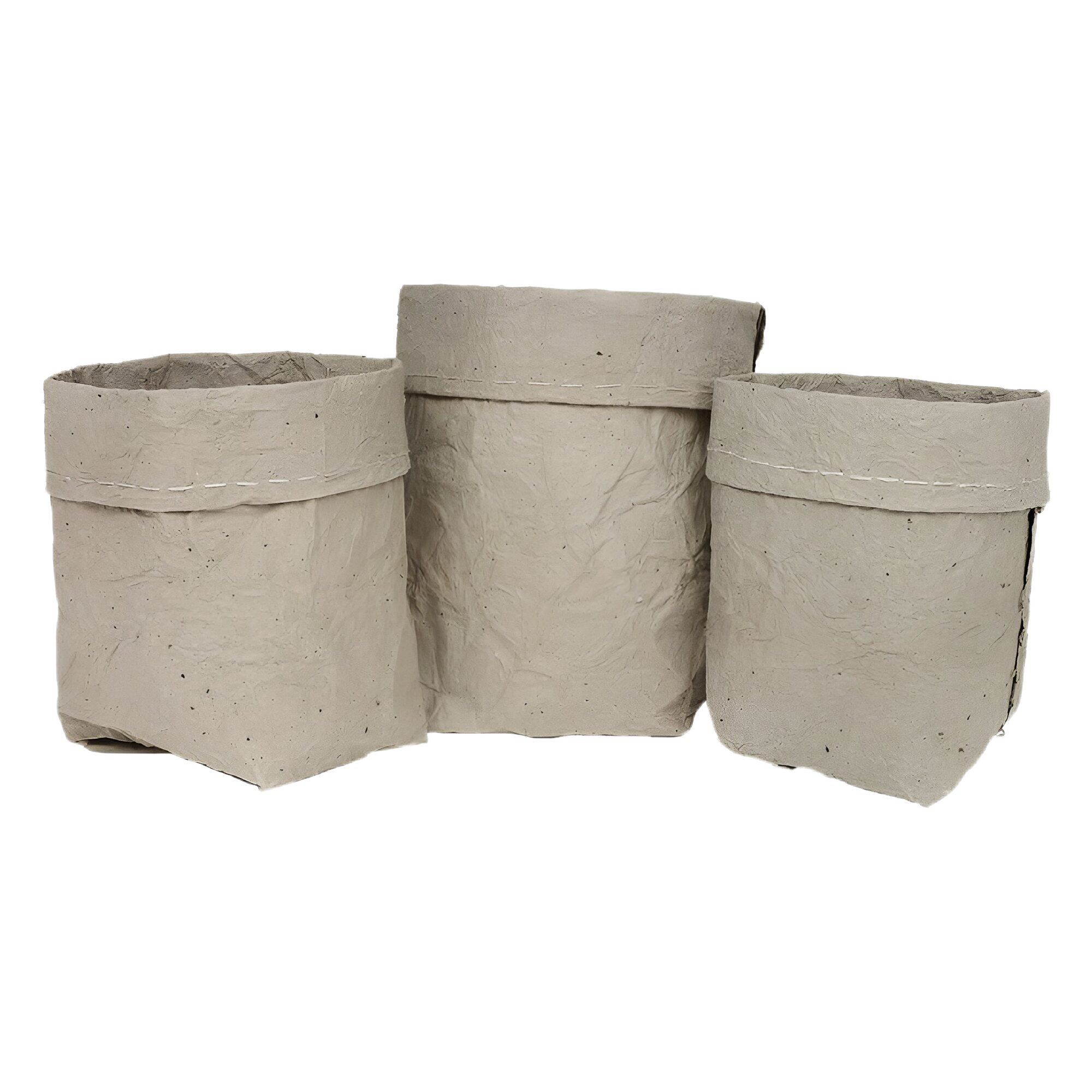 Handmade Light Coffee Brown Storage Sacks | Set of 3